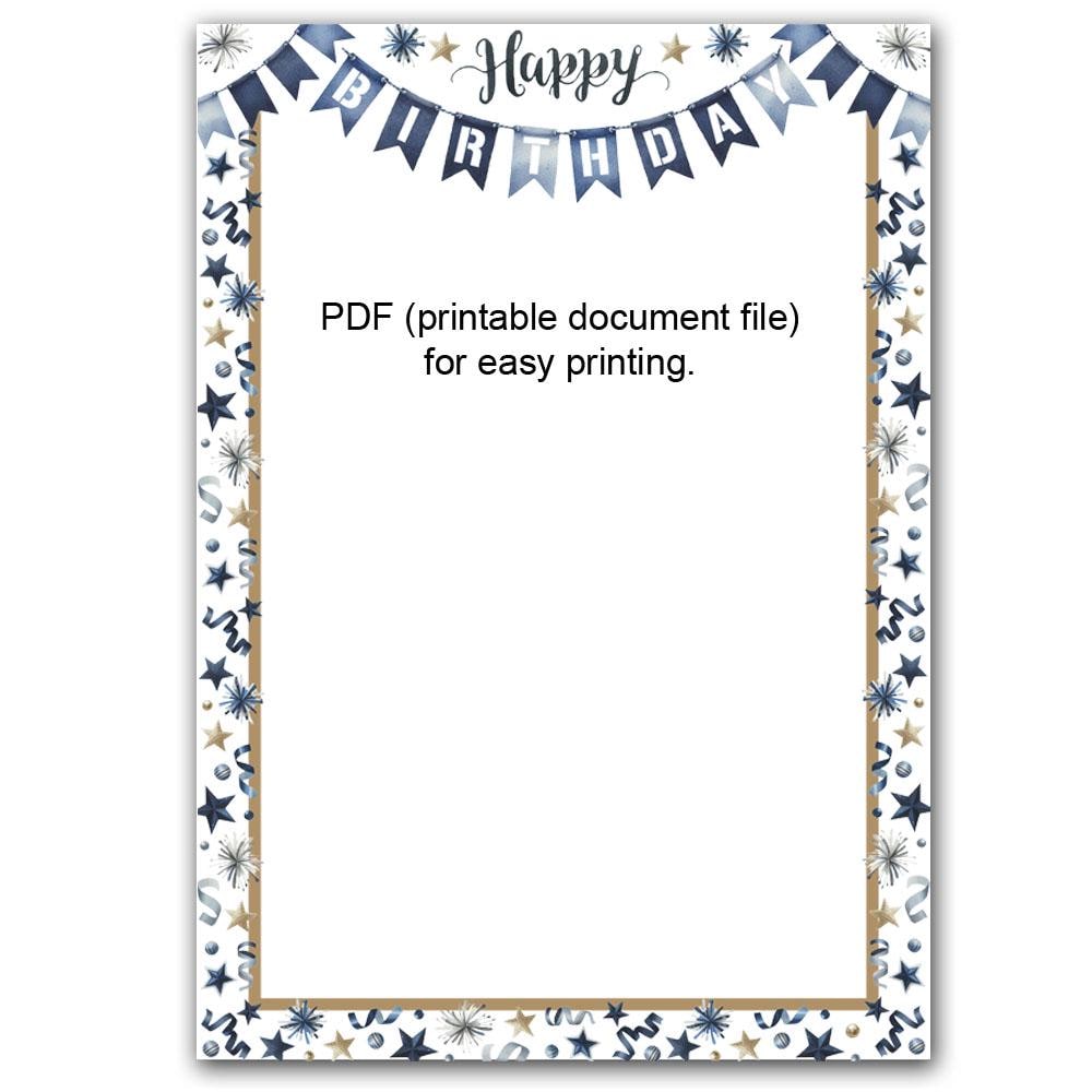 Birthday Party Watercolour Borders Frames Happy Birthday Clip Art ...
