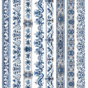 Antique Blue Borders 8 Frames Ornate Vintage Style Clipart Digital ...