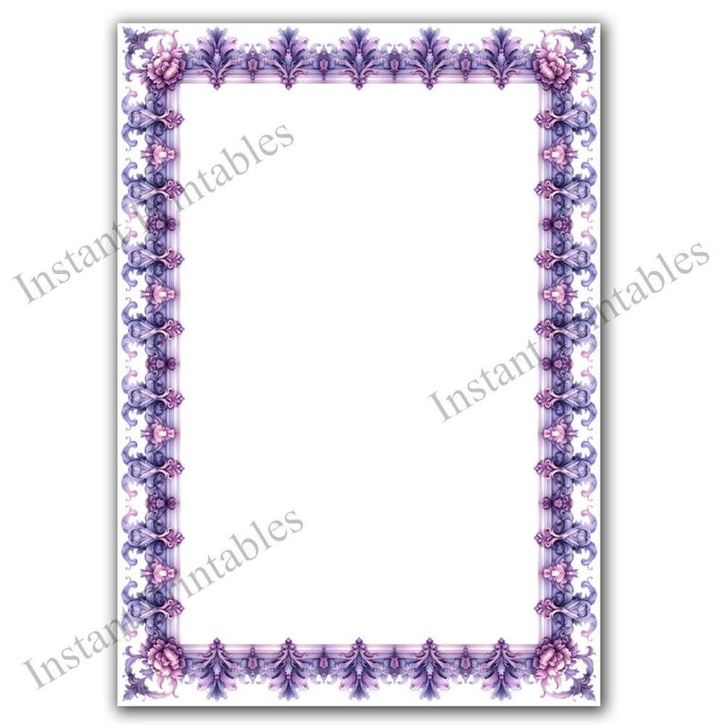 Purple Rococo Borders 8 Frames Ornate Style Clip Art Digital Download ...