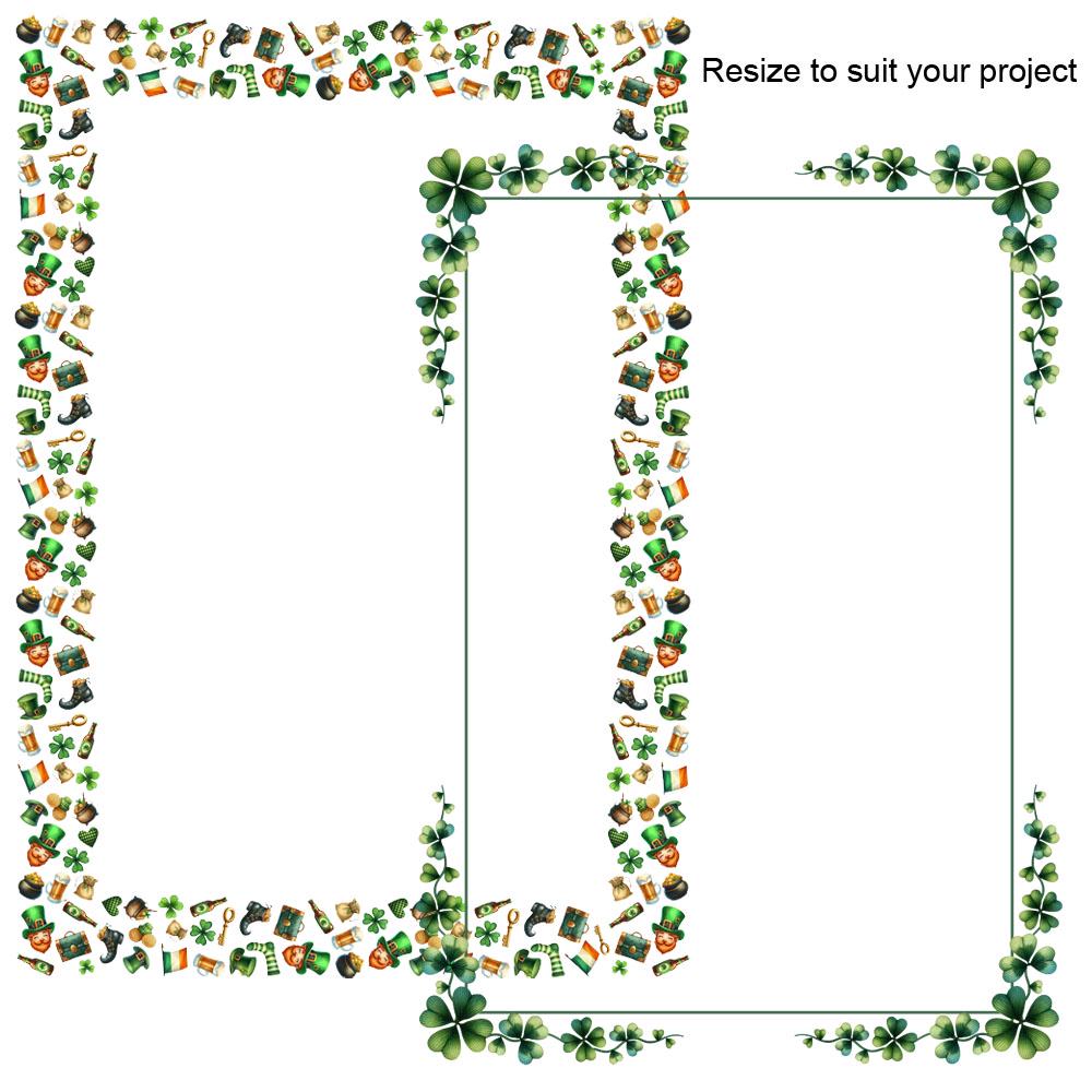 St Patrick's Day Borders Irish Beer Frames Clip Art Bundle 10 Digital ...