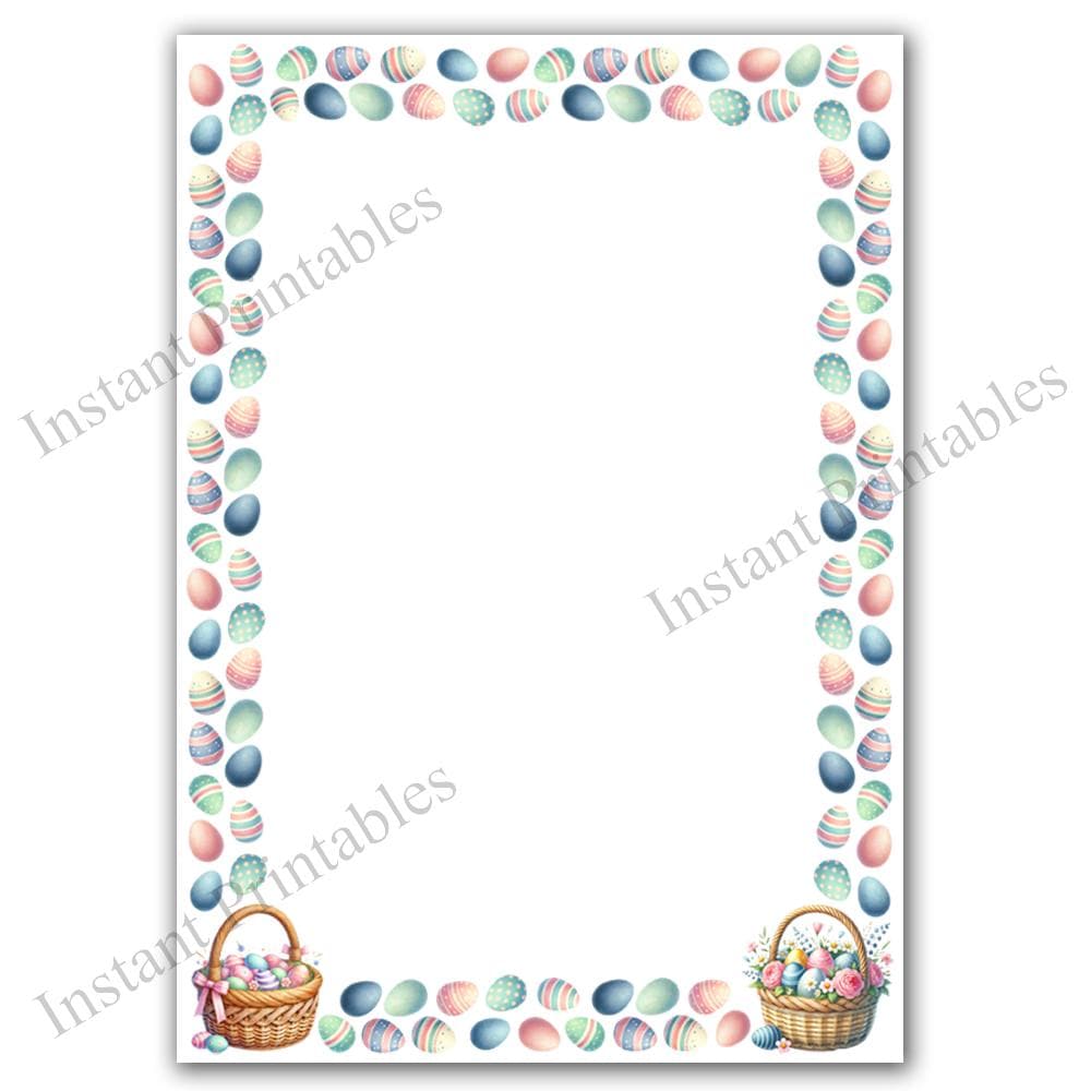 Easter Hunt Watercolour Borders Frames Floral Rabbit Easter Egg Clip ...