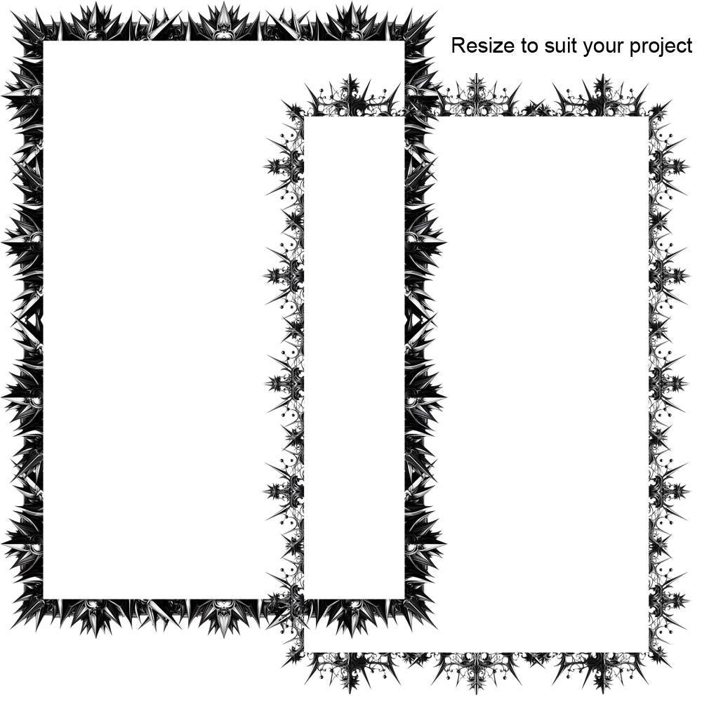 Spiked Gothic Borders 8 Frames Ornate Gothic Style Clip Art Digital ...