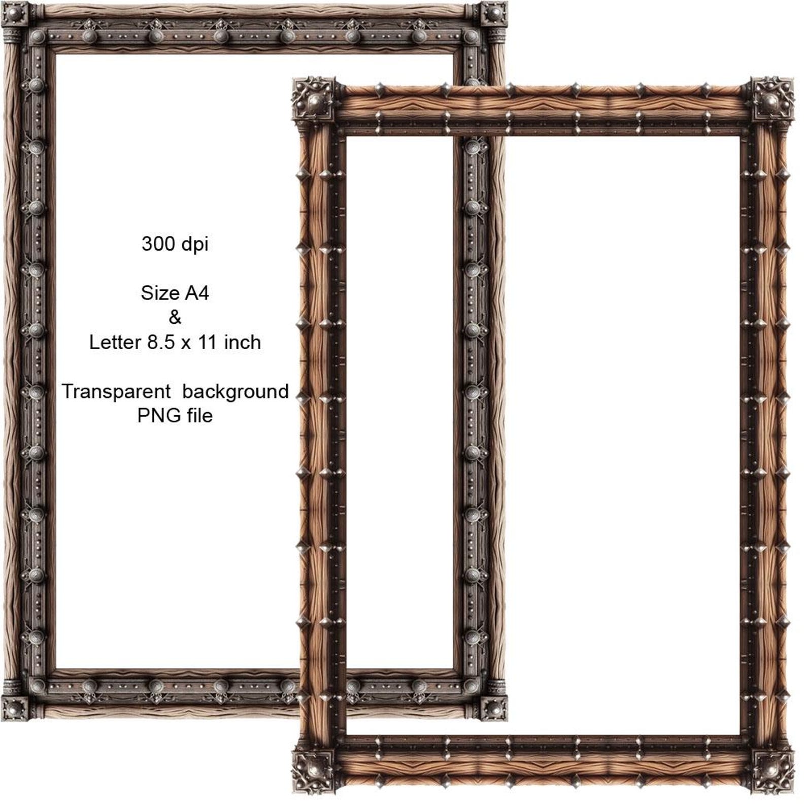 Medieval Timber Borders 8 Frames Old Oak Metallic Style Clip Art ...
