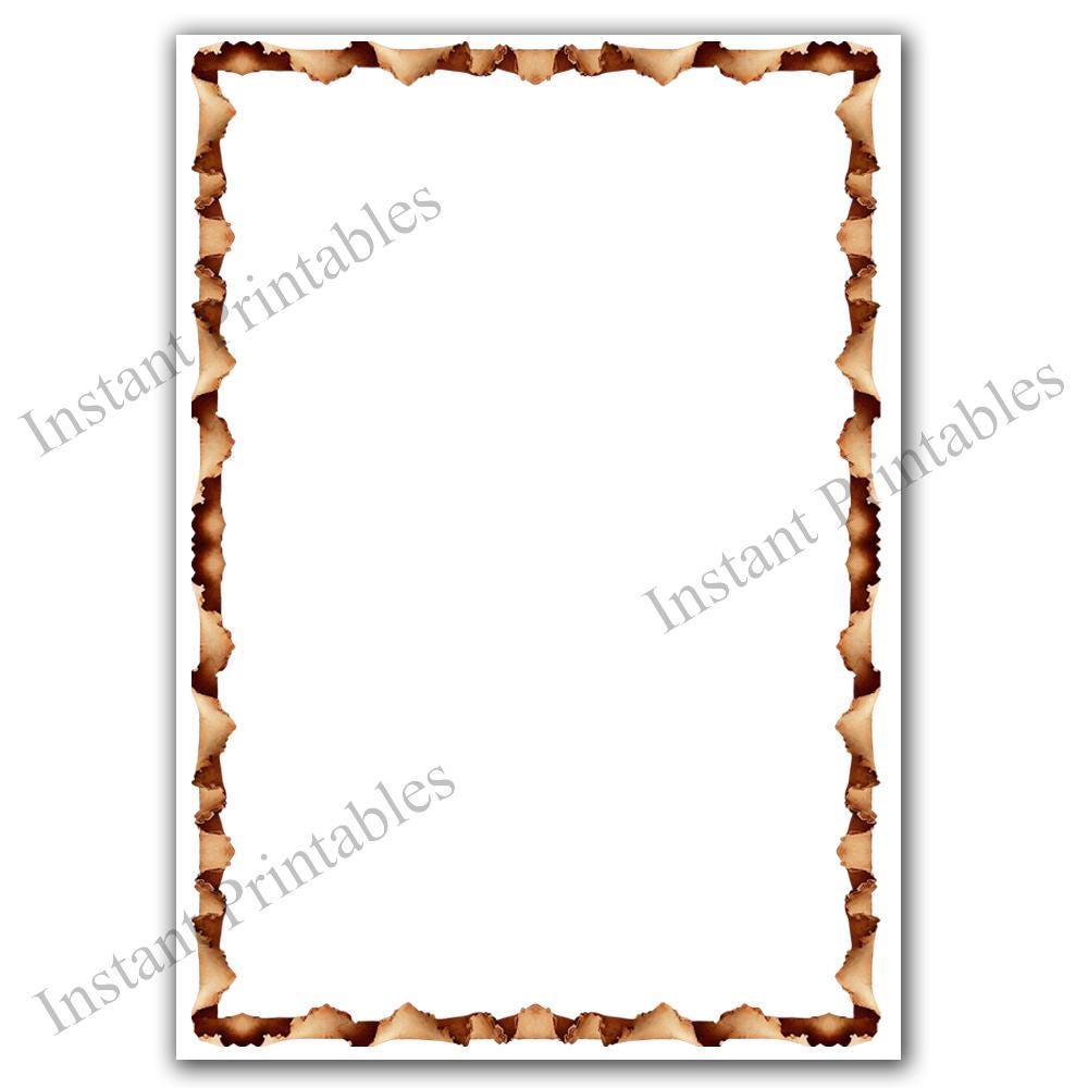 Burnt Edge Watercolour Borders Frames Sepia Old Paper Clip Art Bundle 9 ...