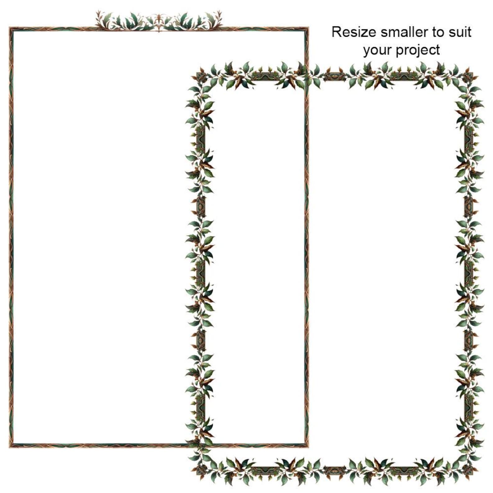 Elven Forest Borders 8 Frames Ornate Style Clip Art Digital Download ...
