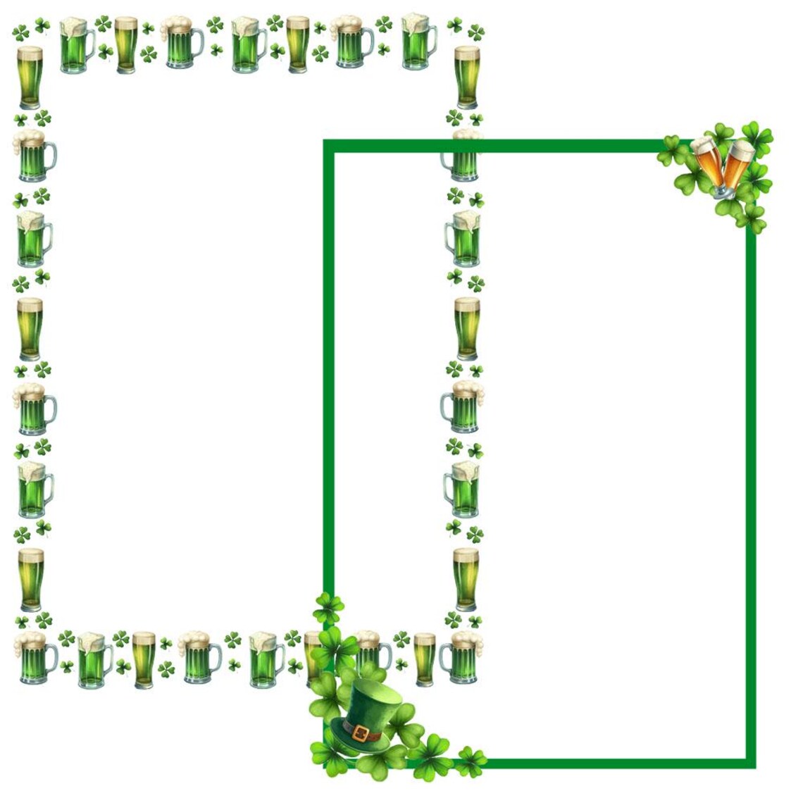 St Patrick's Day Borders Irish Beer Frames Clip Art Bundle 10 Digital ...
