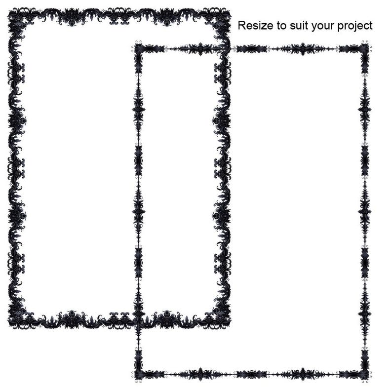 Dark Gothic Borders 8 Frames Ornate Gothic Style Clip Art Digital ...