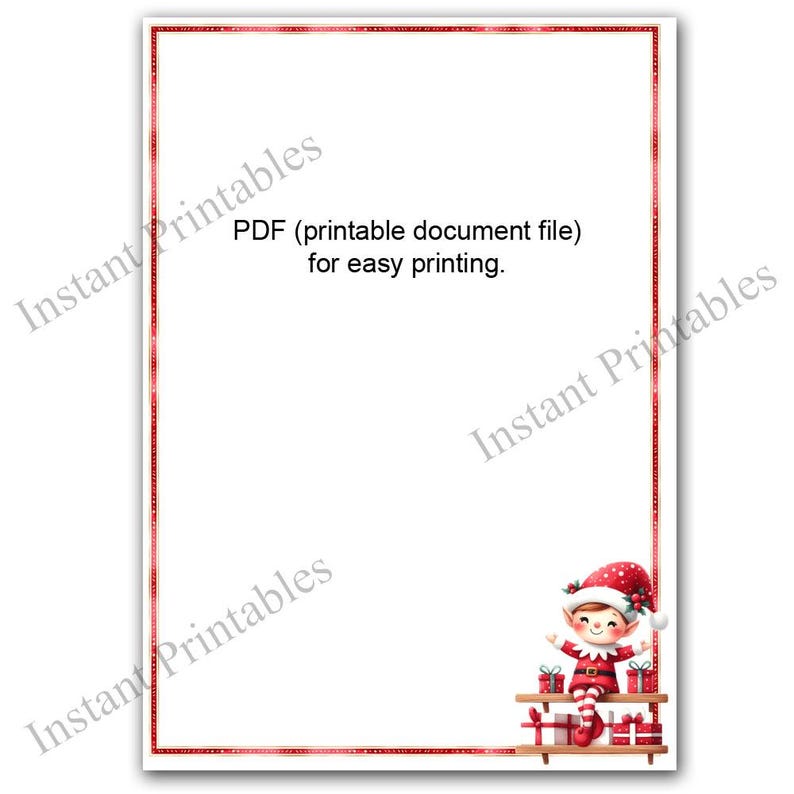 Elf on a Shelf Christmas Border Frame Clip Art Digital Download A4 & 8 ...