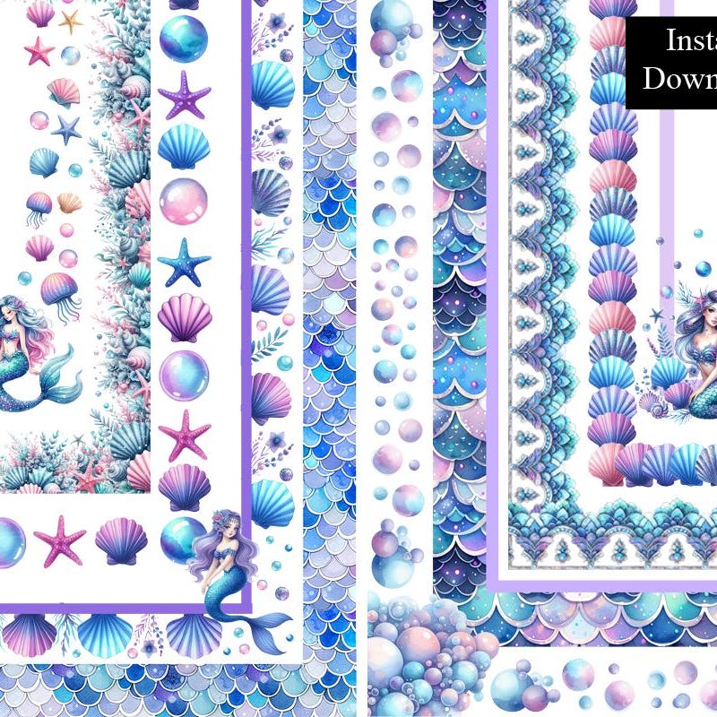 Clip Art Borders Sea - Etsy