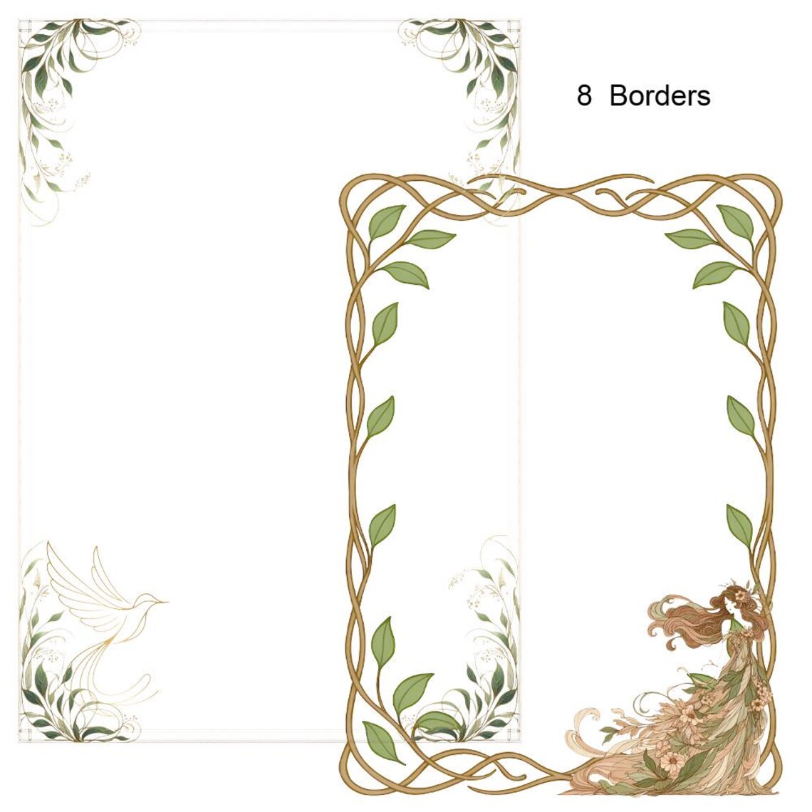 Whimsical Enchanted Page Borders Frames Ornate Decorative Art Nouveau ...