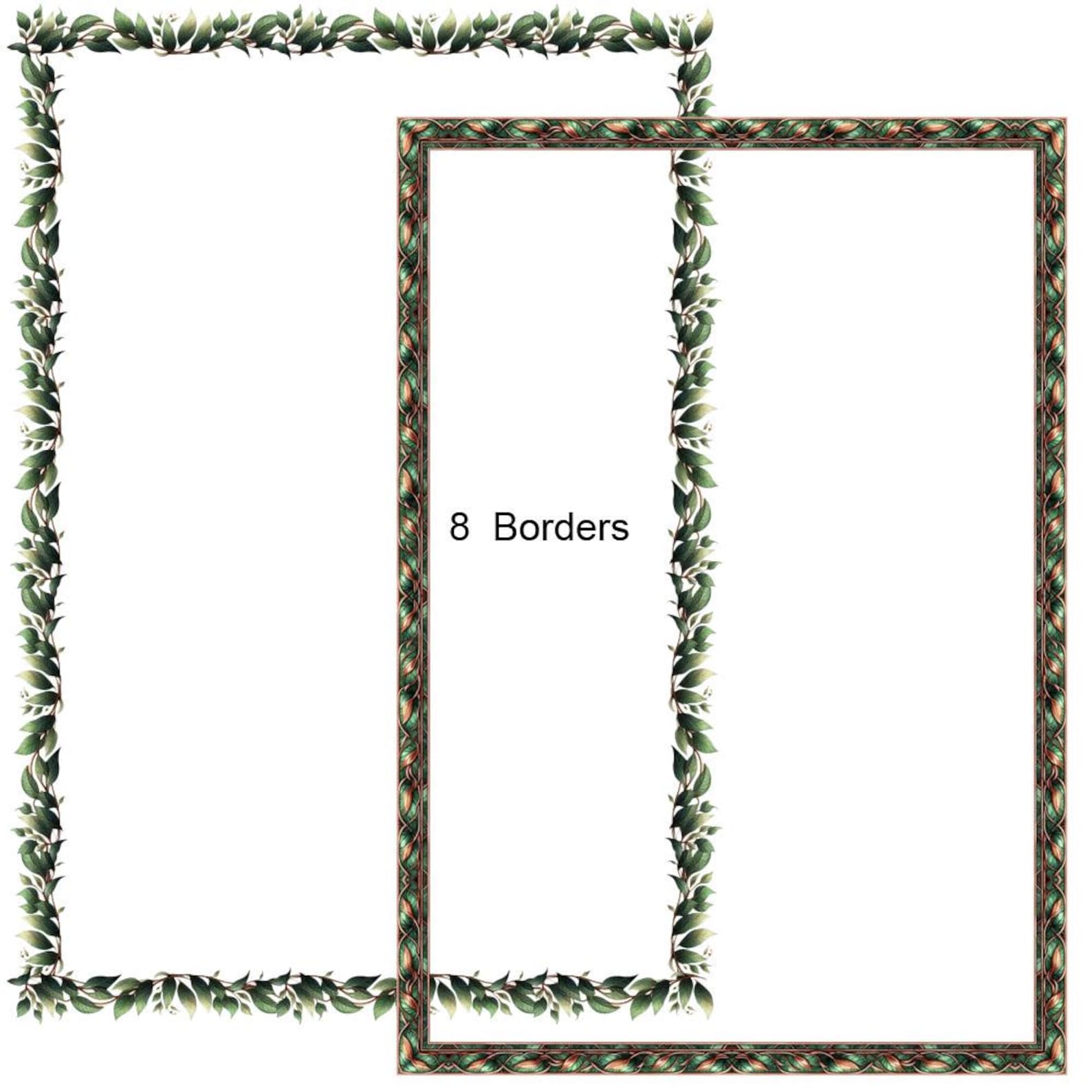 Elven Forest Borders 8 Frames Ornate Style Clip Art Digital Download ...