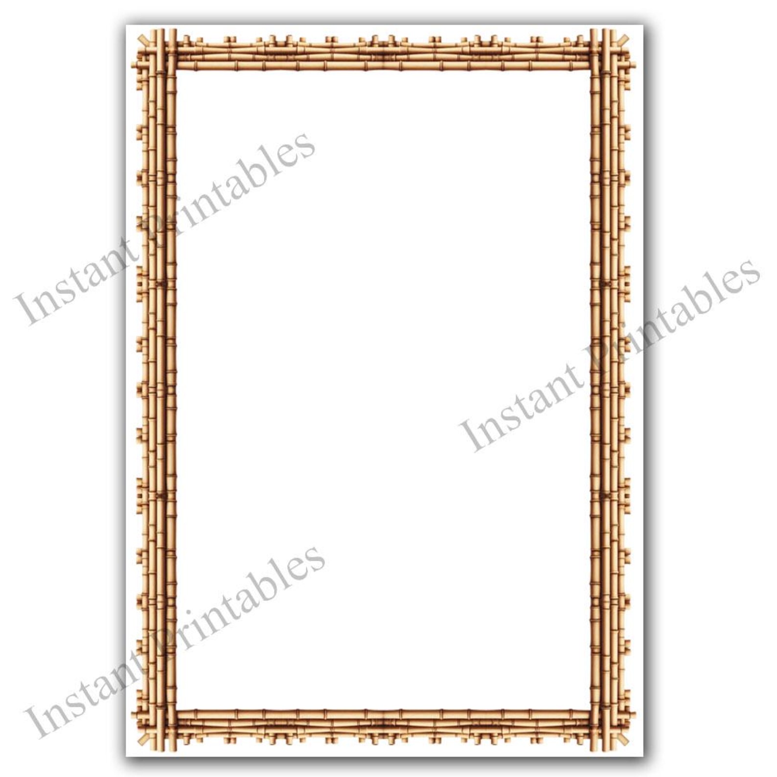 Bamboo Borders 8 Frames Decorative Tiki Style Clip Art Digital Download ...