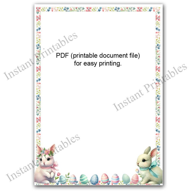 Easter Hunt Border Frame Rabbit Easter Egg Clipart PDF/PNG Digital ...