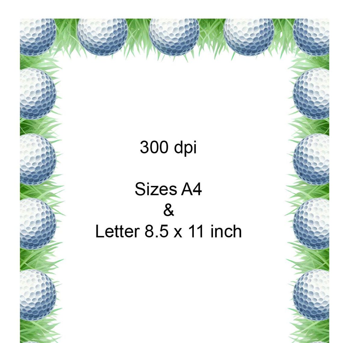 Golf Ball Border Frame Clip Art Digital Download Frame A4 & 8.5x11 ...