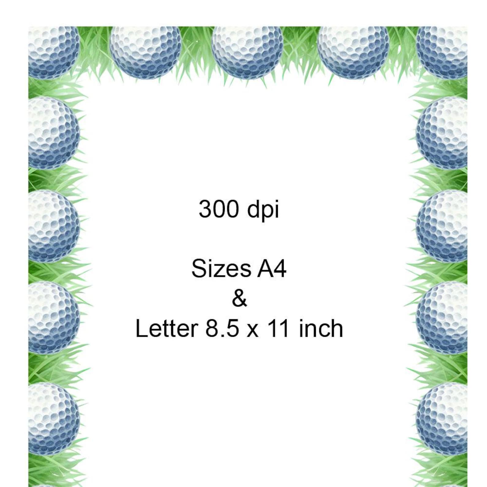 Golf Ball Border Frame Clip Art Digital Download Frame A4 & 8.5x11 ...