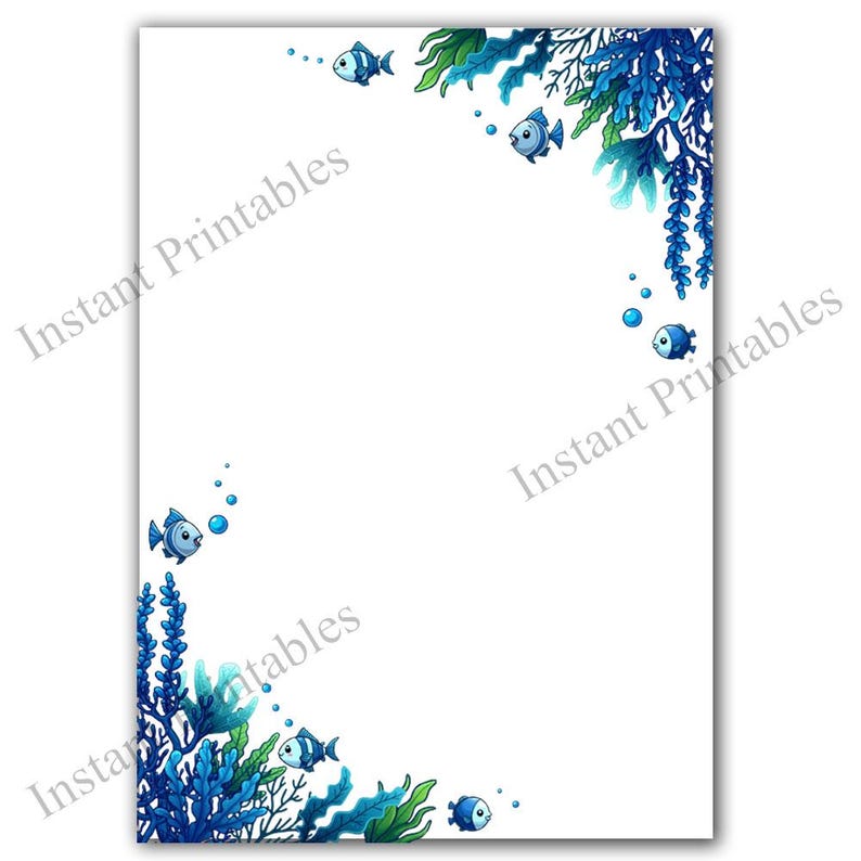 Under the Sea Borders Frames Clip Art Bundle 8 Digital Download Frame ...