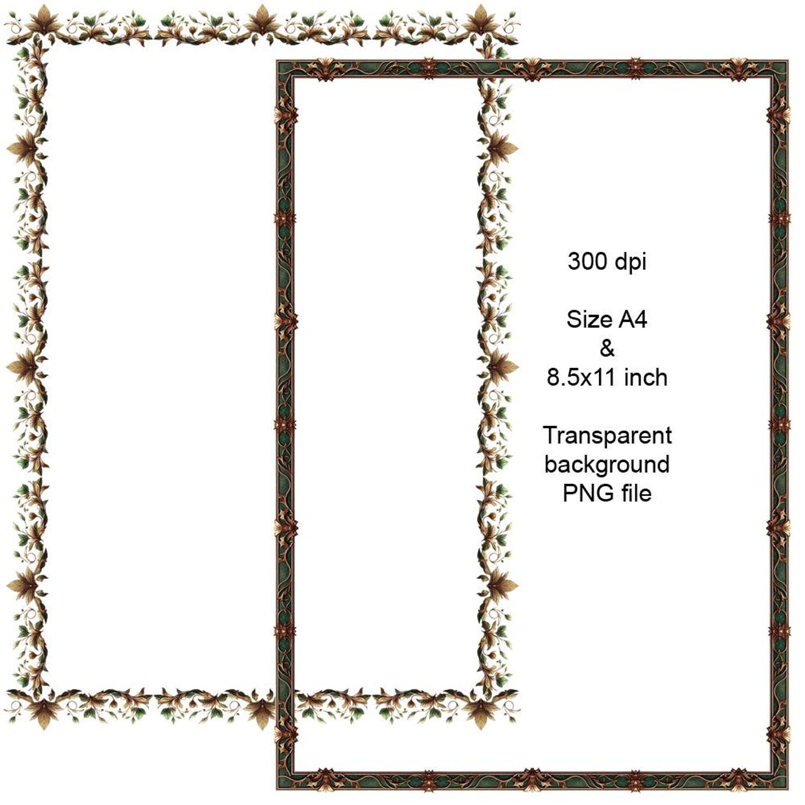 Elven Forest Borders 8 Frames Ornate Style Clip Art Digital Download ...