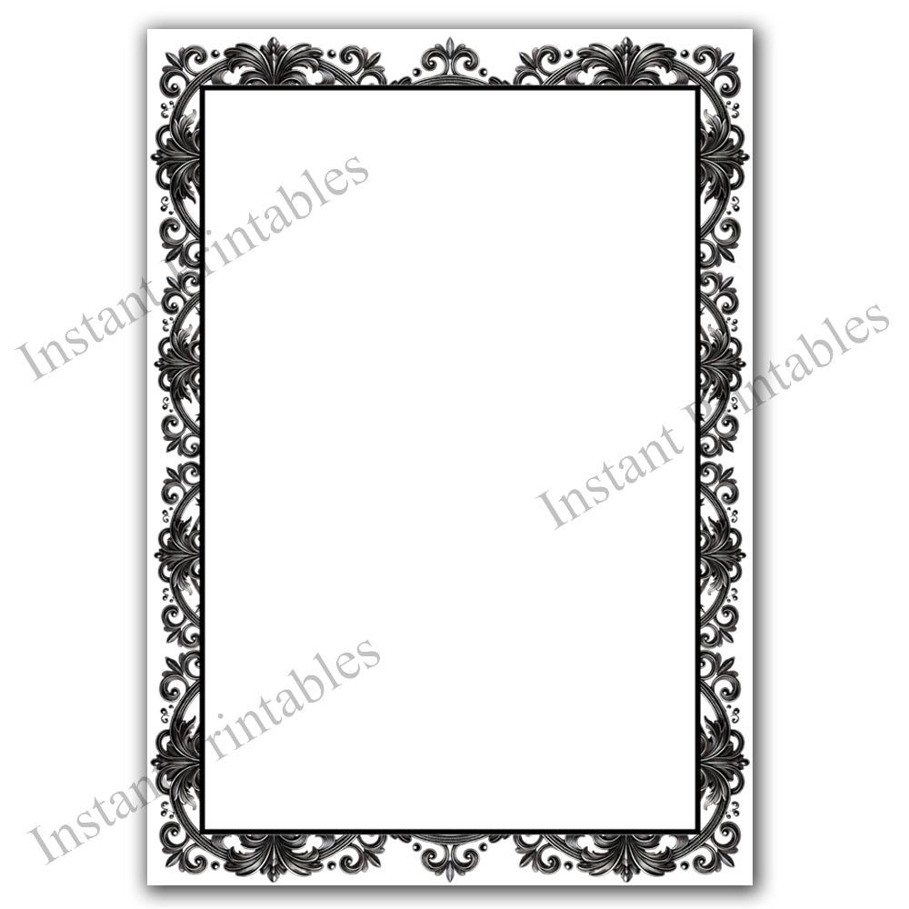 Black Decorative Borders 8 Frames Ornate Style Clip Art Digital ...