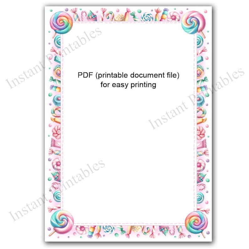 Candyland Border Frames Candy Land Printable PNG and PDF Clip Art ...
