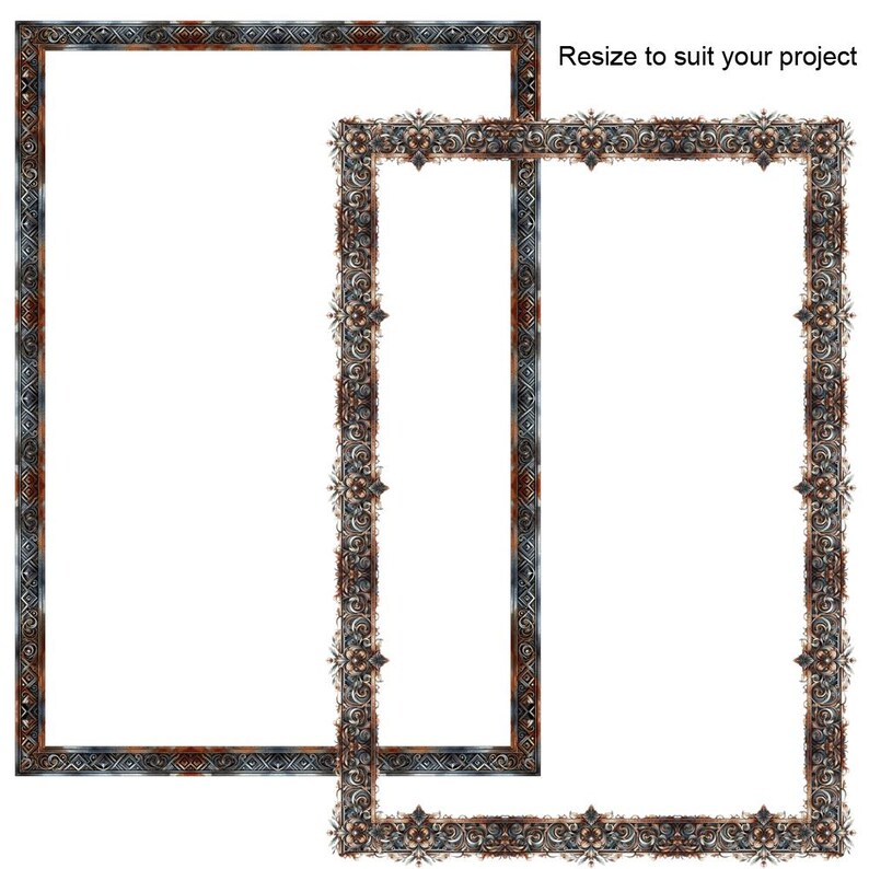 Medieval Rust Borders 10 Frames Ornate Metallic Style Clip Art Digital ...