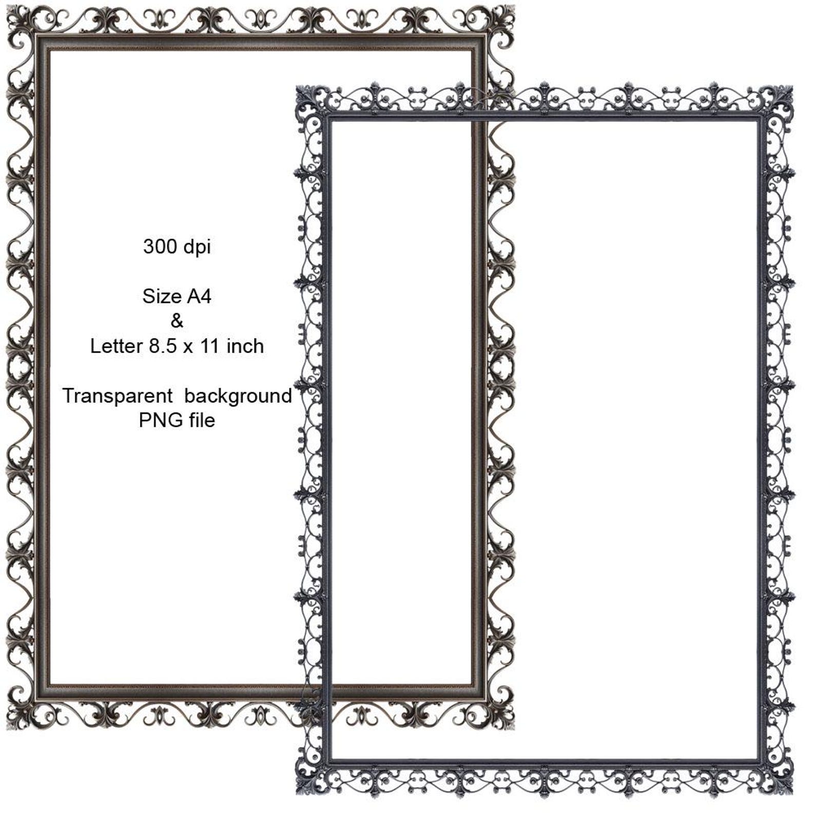 Wrought Iron Borders 8 Frames Ornate Gothic Style Clip Art Digital ...