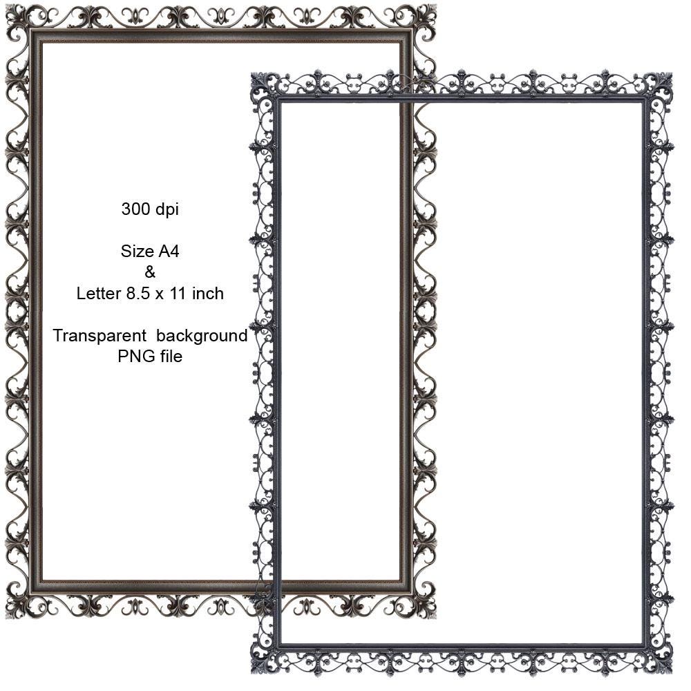Wrought Iron Borders 8 Frames Ornate Gothic Style Clip Art Digital ...