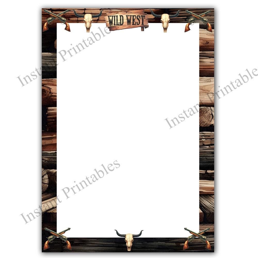 Wild West Borders Western Frames Clip Art 10 Digital Download Frames A4 ...