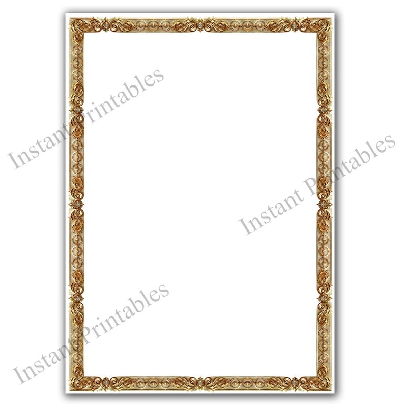 Solid Gold Decorative Borders Frames Ornate Shiny Polished Golden ...