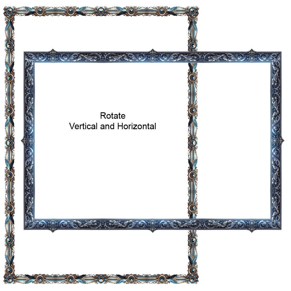 Blue Metal Watercolour Borders Frames Futuristic Sci Fi Clip Art 8 ...