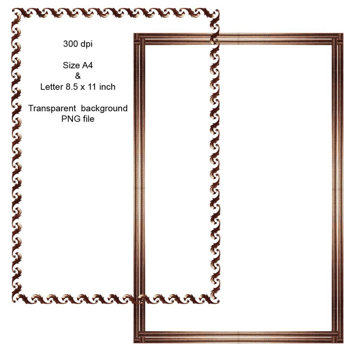 Medieval Bronze Borders 8 Frames Ornate Metallic Style Clip Art Digital ...