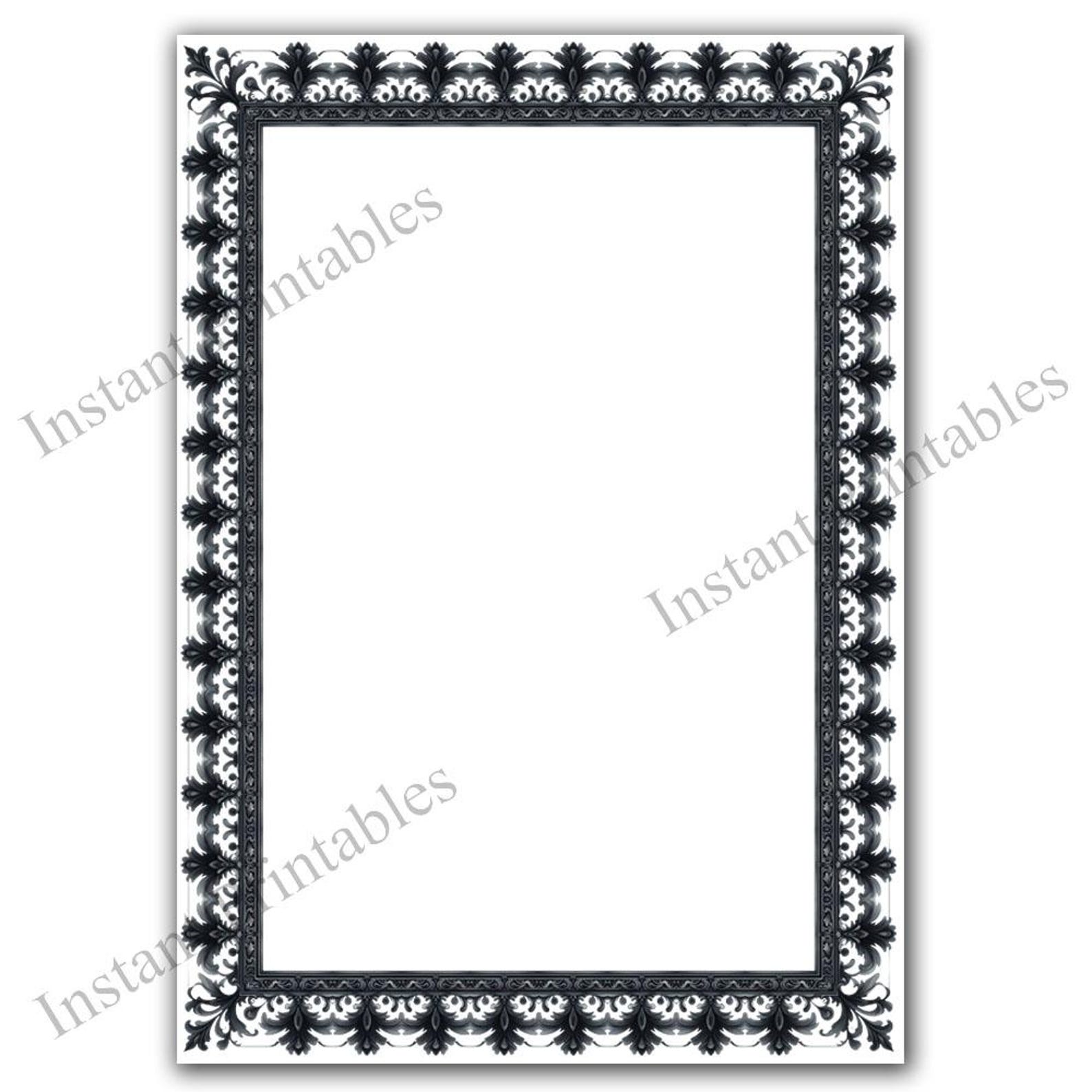 Black Rococo Decorative Borders 8 Frames Ornate Style Clip Art Digital ...