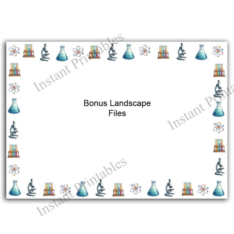 Science Border Frame: School Project Printable (digital Download) - Etsy