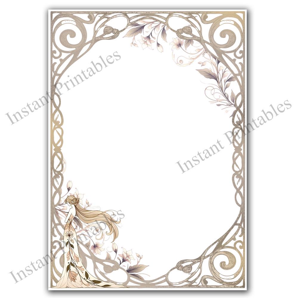 Whimsical Enchanted Page Borders Frames Ornate Decorative Art Nouveau ...