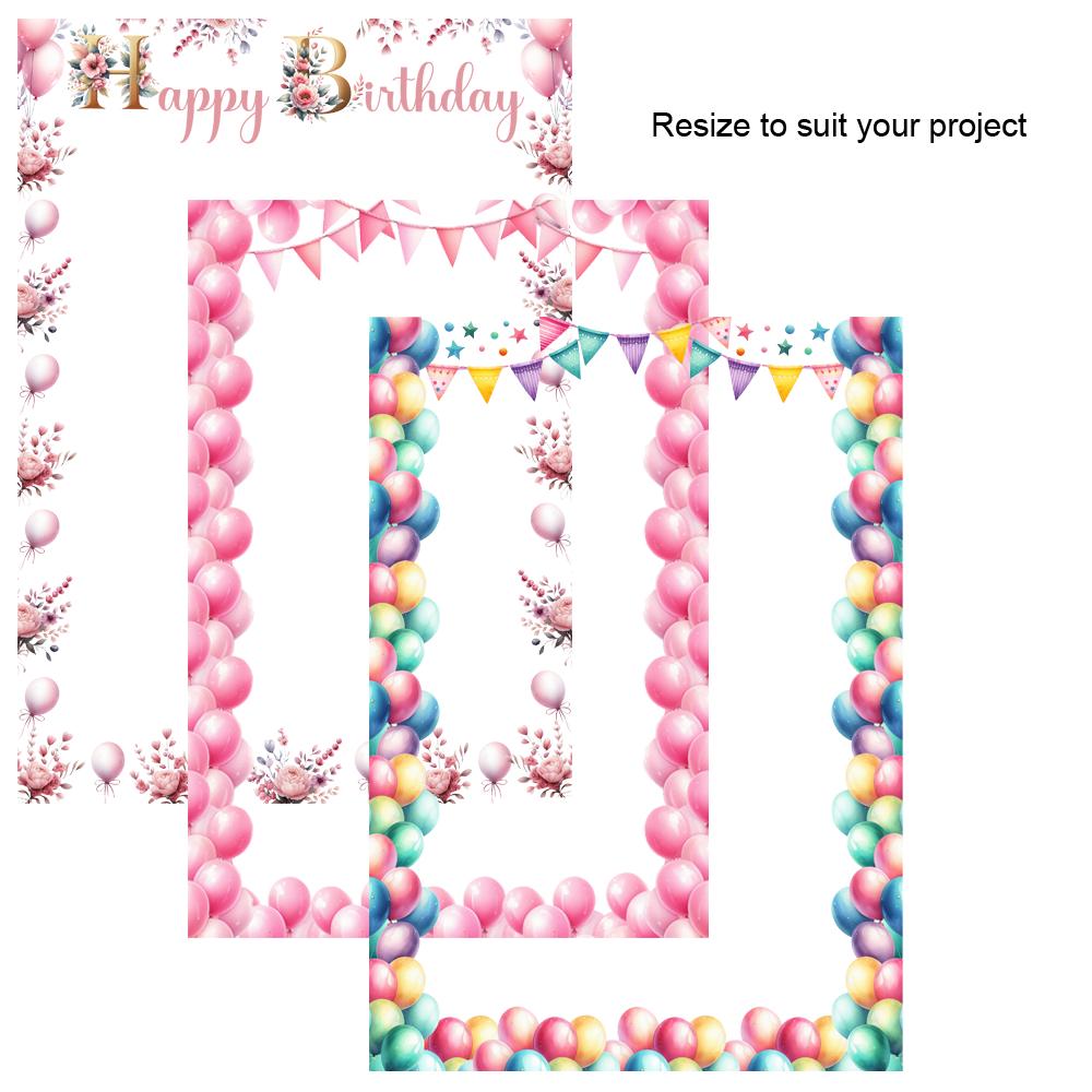 Birthday Party Watercolour Borders Frames Happy Birthday Clip Art ...