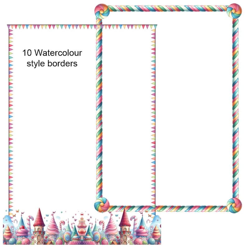 Candyland Borders Frames Candy Land Clipart Bundle 10 Digital Lollies ...