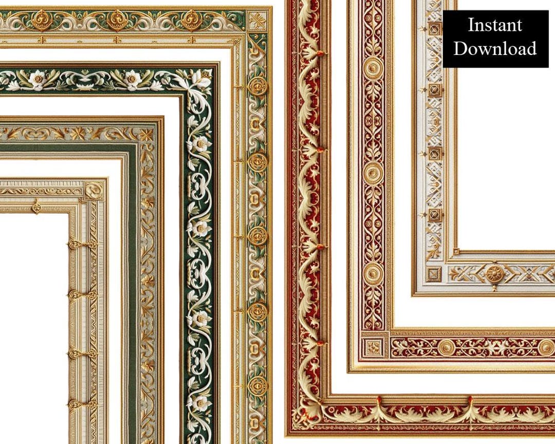 Medieval Tapestry Borders 7 Frames Ornate Embroidery Style Clip Art ...