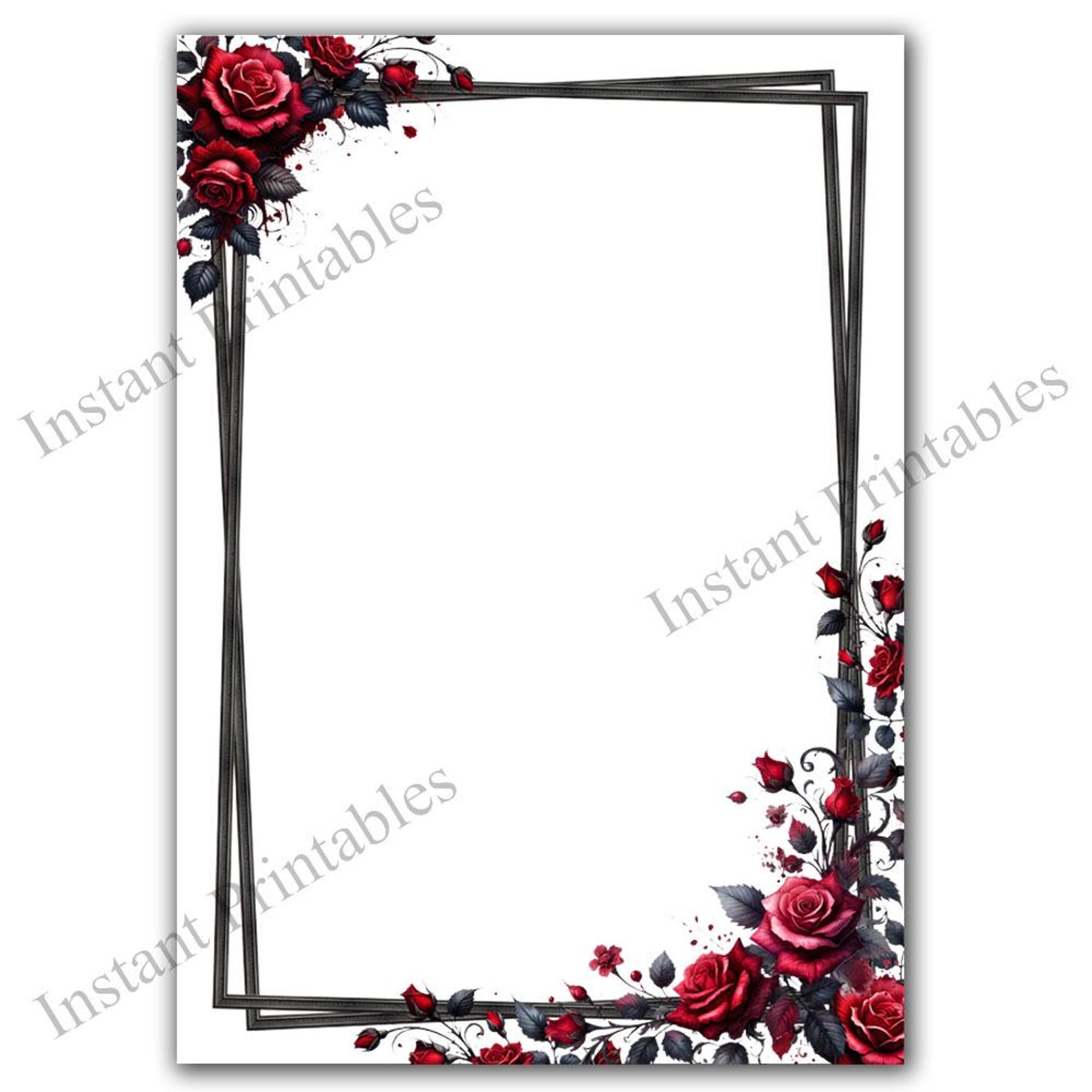 Gothic Roses Borders 8 Frames Ornate Gothic Style Clip Art Digital ...