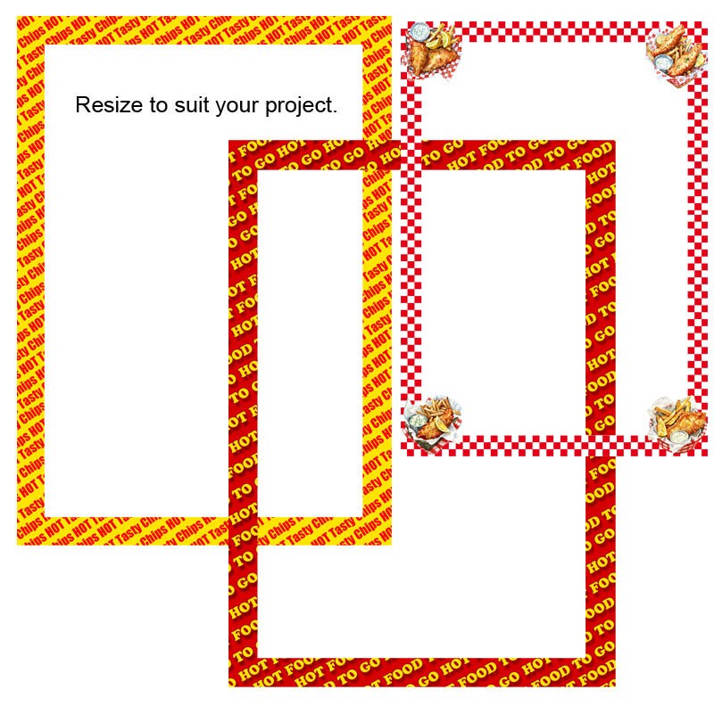 Fast Food Watercolor Borders Frames Take Away Frame Bundle 10 Digital ...