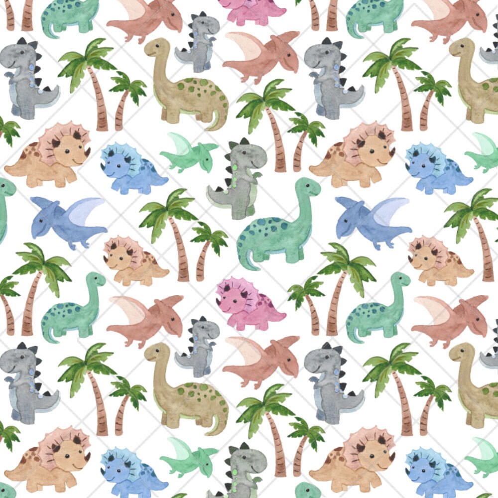 Dinosaur Watercolor Seamless Repeat Tile Pattern Digital Paper Download ...