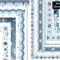 Star and Snowflake Frame Clip Art Set, PNG, SVG, VECTOR, Star Frame ...