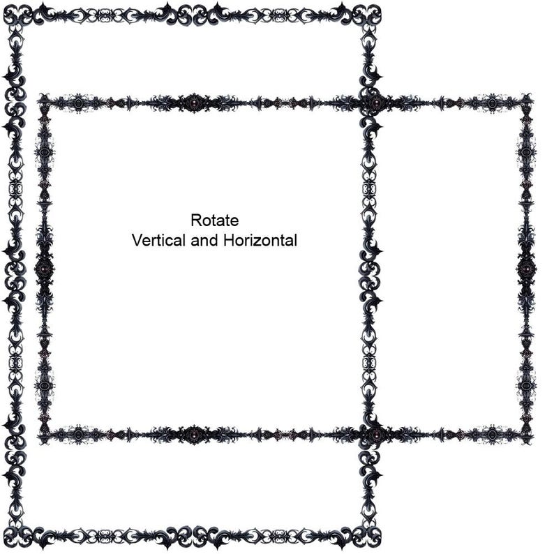 Dark Gothic Borders 8 Frames Ornate Gothic Style Clip Art Digital ...
