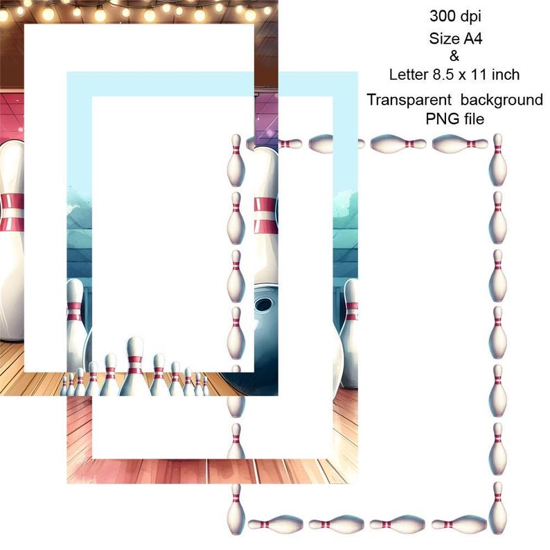 Golf, Ten Pin Bowling Watercolour Borders Frame Golf Ball Clip Art ...