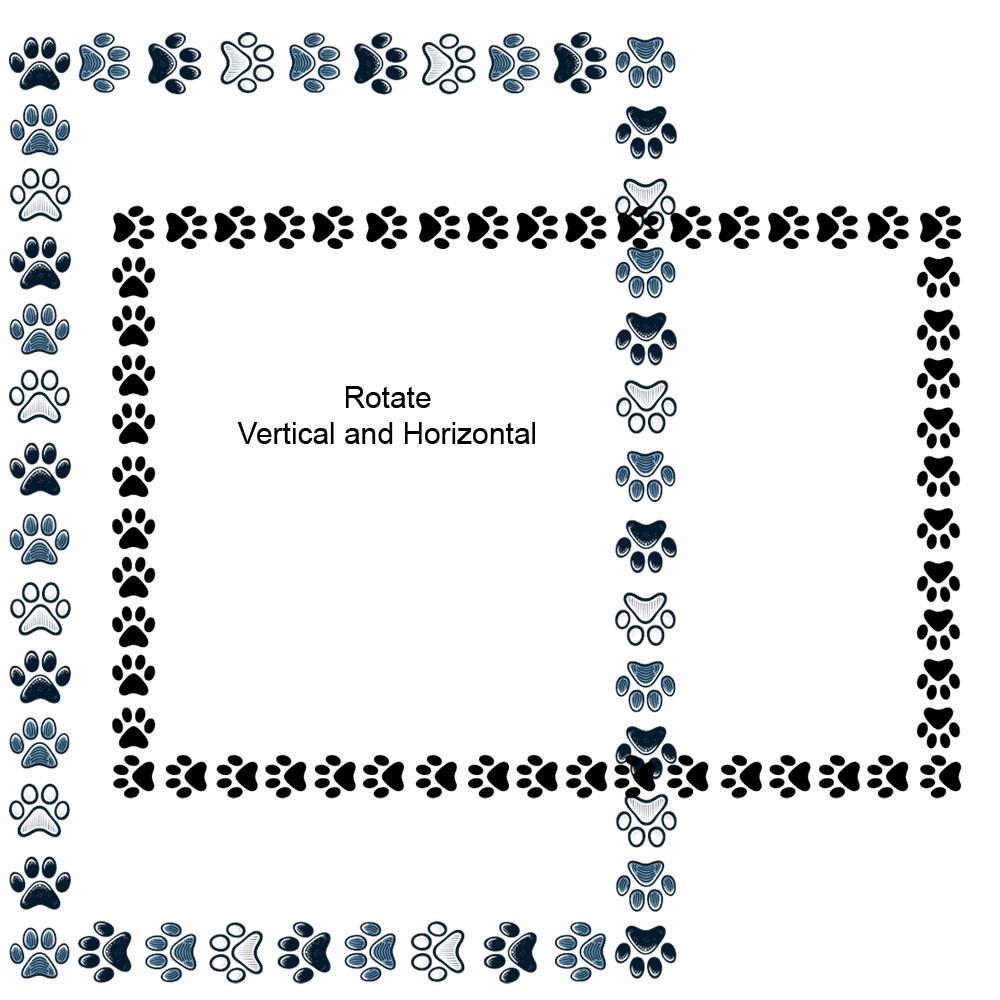 Paw Print Borders Frames Animal Footprints Clipart Bundle 10 Digital ...