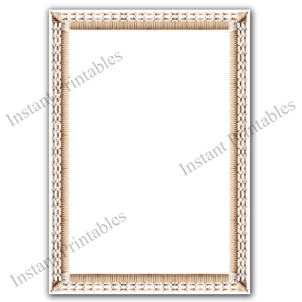 Rope Borders Frames Nautical Knotted Weaved Rope Clipart Bundle 8 ...
