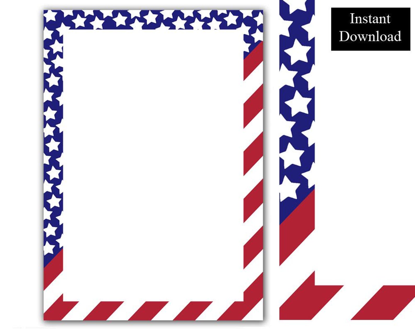 Patriotic Border/frame Clipart Digital Download Printable Page 4th July ...