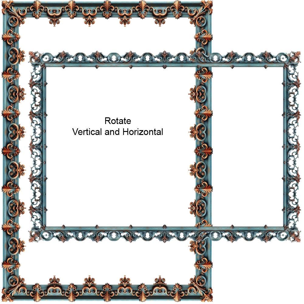 Aqua Rust Borders 8 Clipart Frames Ornate Filigree Borders Digital ...