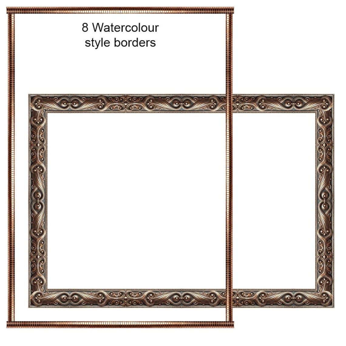 Medieval Bronze Borders 8 Frames Ornate Metallic Style Clip Art Digital ...