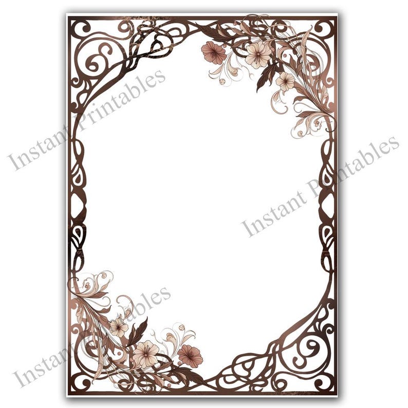 Whimsical Enchanted Page Borders Frames Ornate Decorative Art Nouveau ...