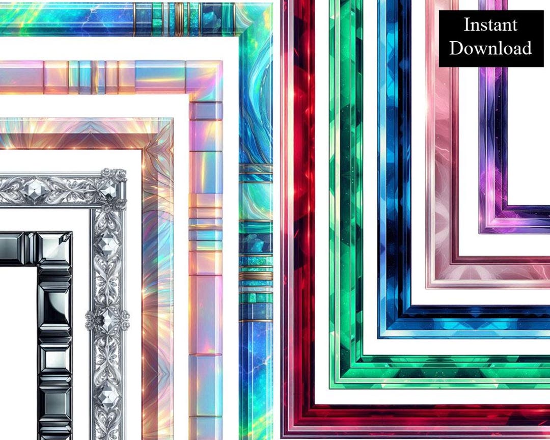 Precious Stones Borders Frames Gems Diamonds Ruby Emerald Sapphire Opal ...