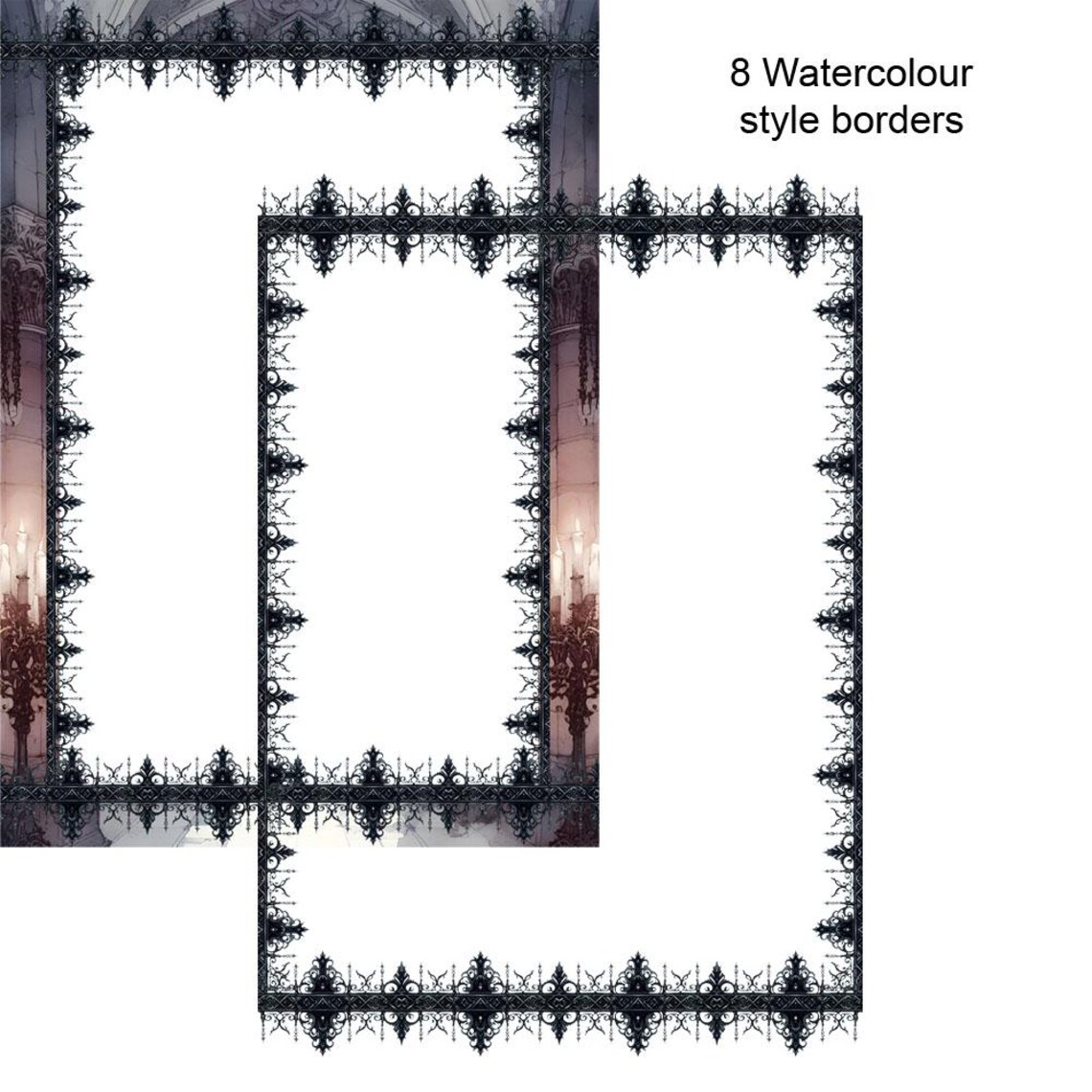 Gothic Borders 8 Frames Ornate Gothic Style Clip Art Digital Download ...